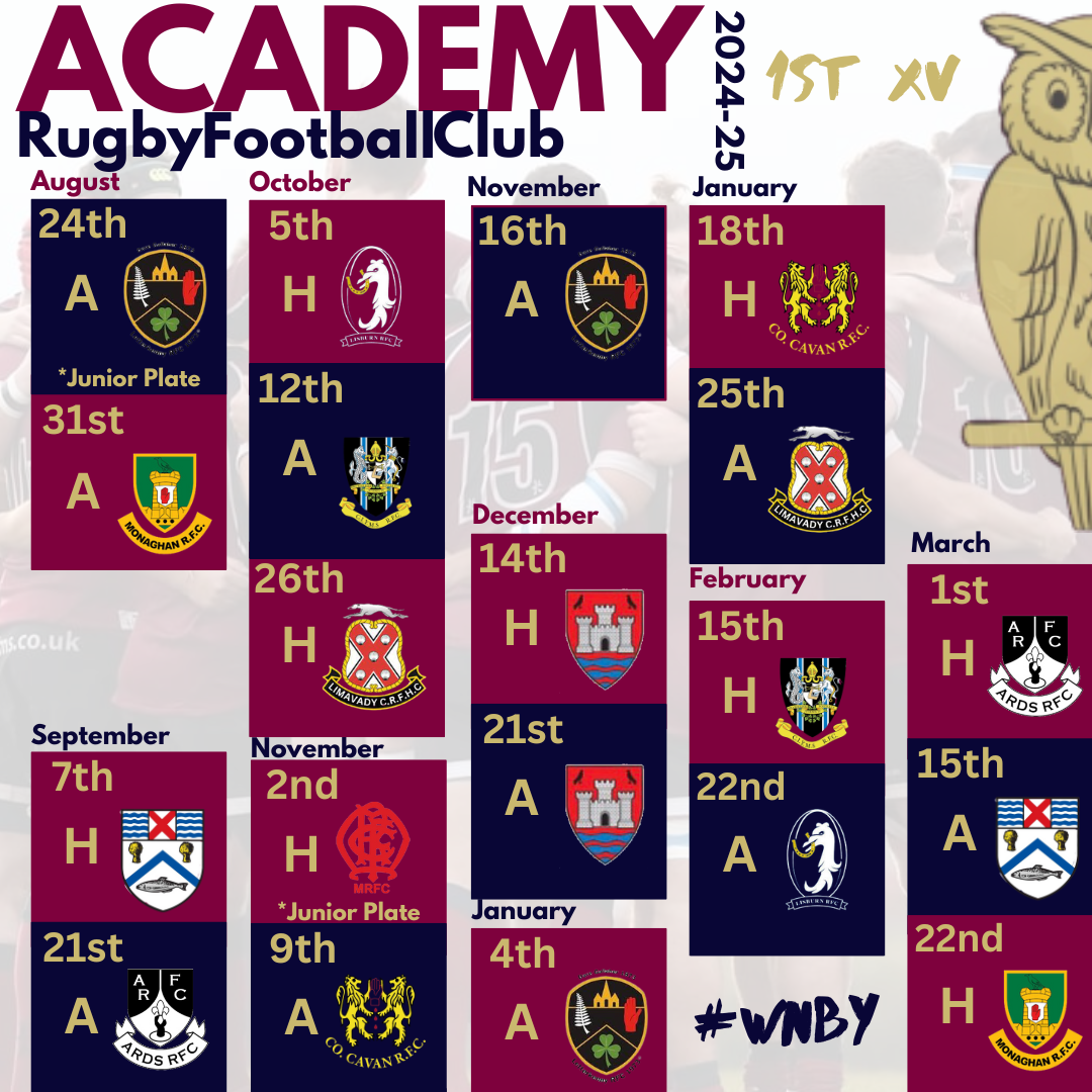 Senior Fixtures 2024-25 – Academy Rugby Football Club